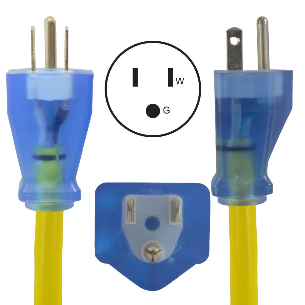 Conntek NEMA 5-15 10 Gauge Indoor/Outdoor Yellow Extension Cord