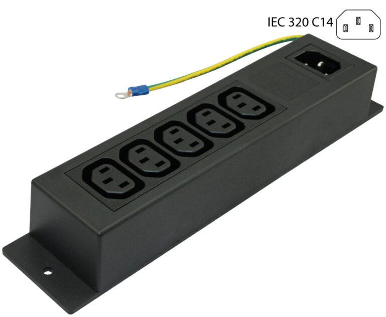 Conntek 55713 IEC 13 Five Outlet Vertical Power Strip With IEC C14 Inlet