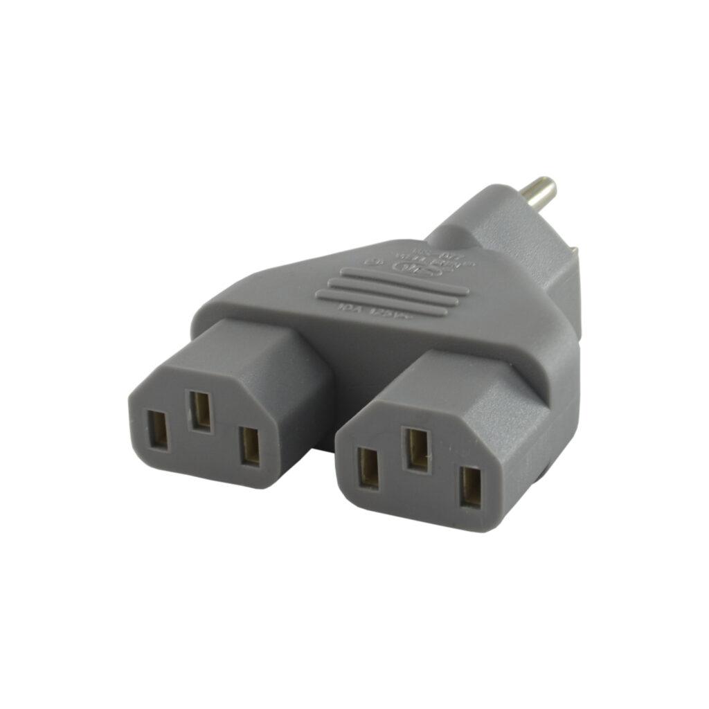 Conntek 30105 NEMA 5-15P to (2) IEC C13 Power Tap