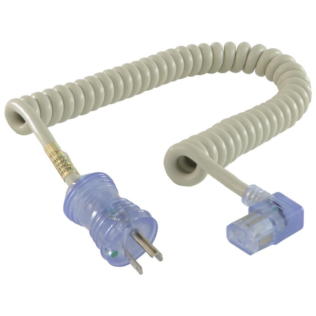Conntek 29447-AC NEMA 5-15P to Right Turn C13 Coiled Hospital Cord Conntek 29447-AC NEMA 5-15P to Right Turn C13 Coiled Hospital Cord